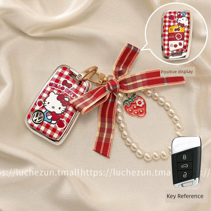 Ключевой брелок Hello Kitty с клубничной лентой для Volkswagen