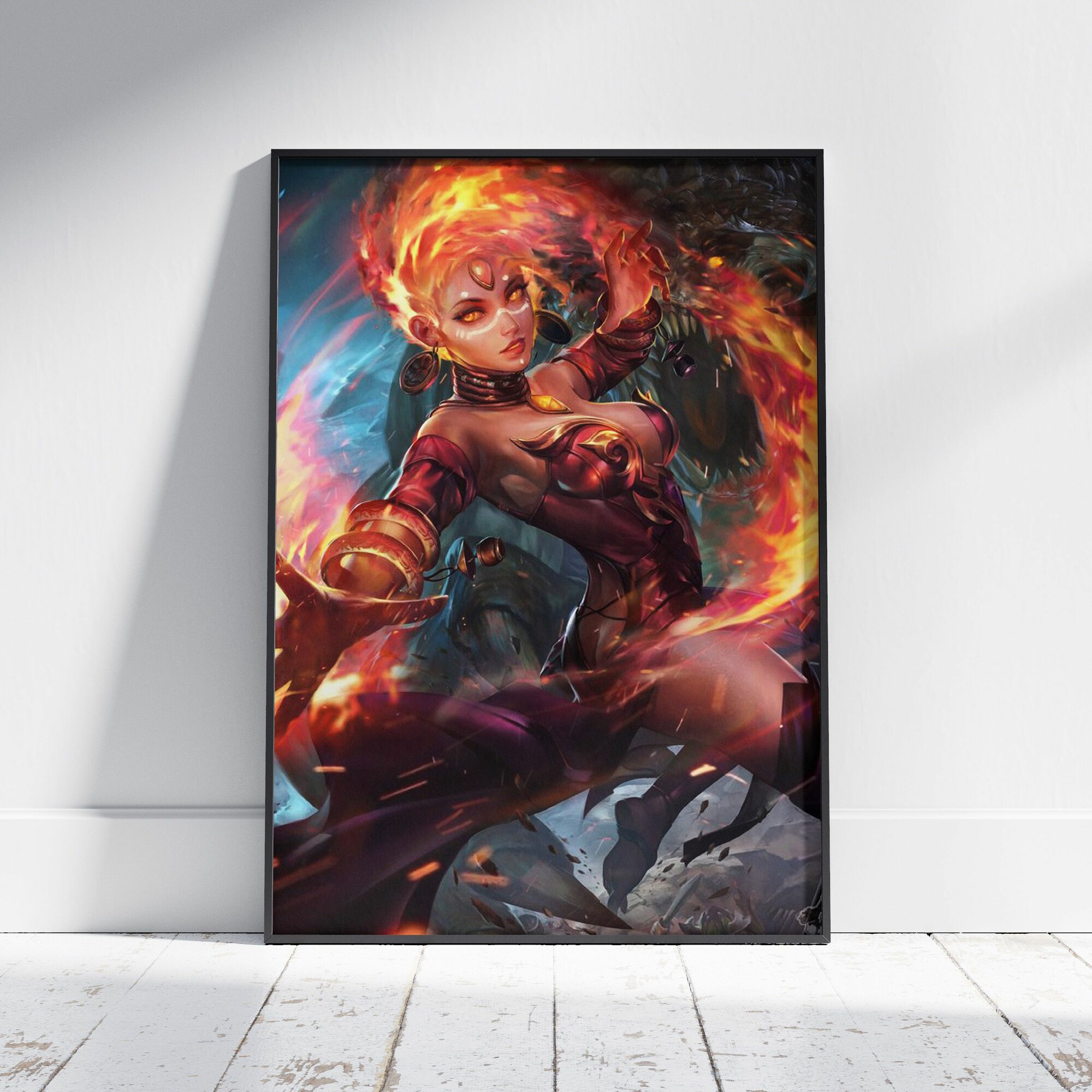 Плакат на стену для интерьера Dota 2 (Lina 3) - Постер по игре формата A3 (30х42 см)