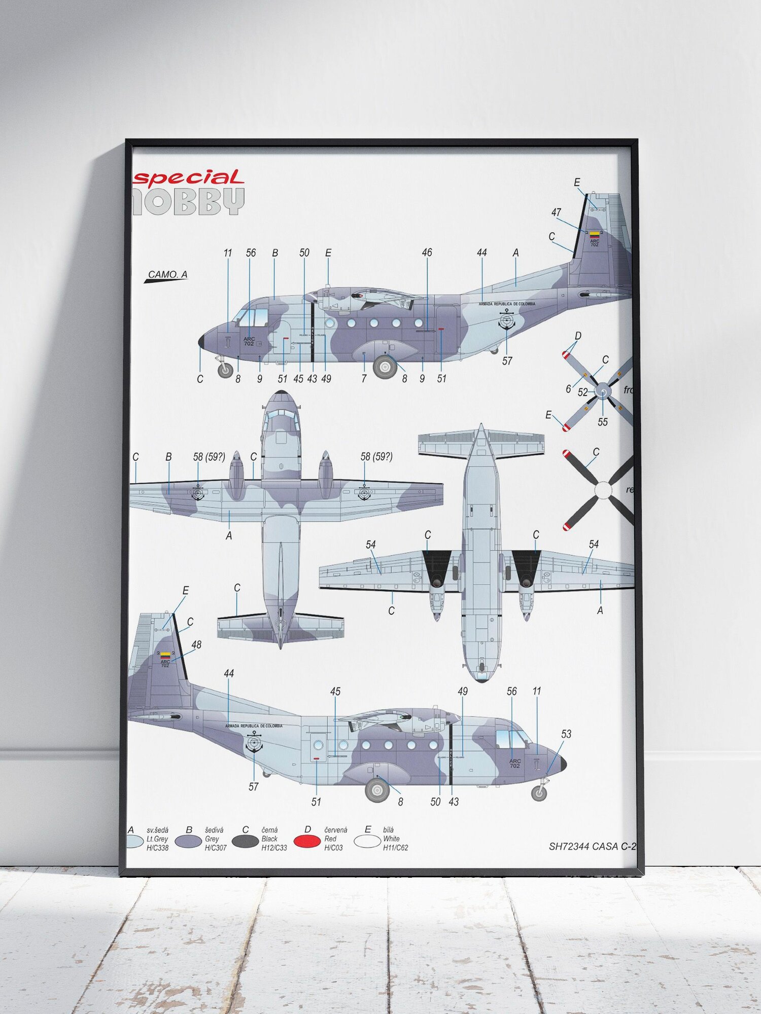 Плакат на стену для интерьера Техника и транспорт (CASA C 212 Авиокар - CASA C 212 Aviocar 2) - Постер по транспорту формата A4 (21x30 см)