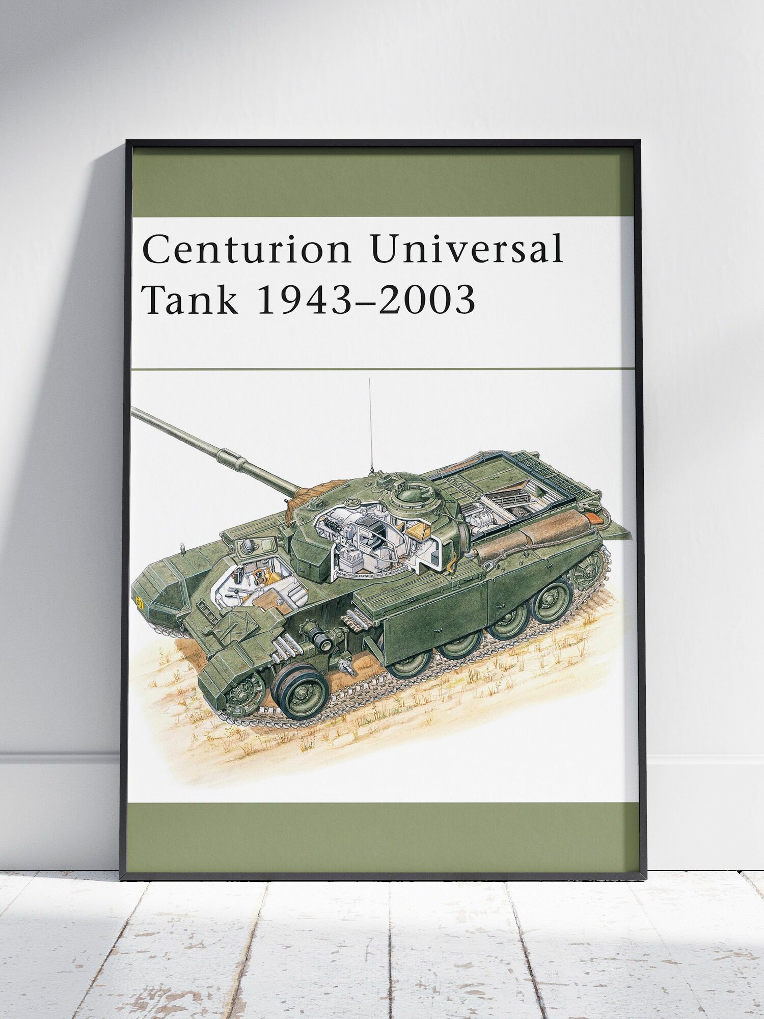 Плакат на стену для интерьера Транспорт и техника (Танк Центурион - Centurion 2) - Постер по машине формата A4 (21x30 см)