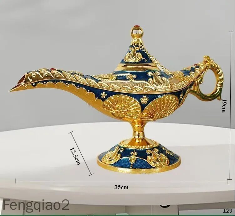 Декоративная лампа Аладдина большой размер, золотистая, 35х19 см, интерьерное украшение