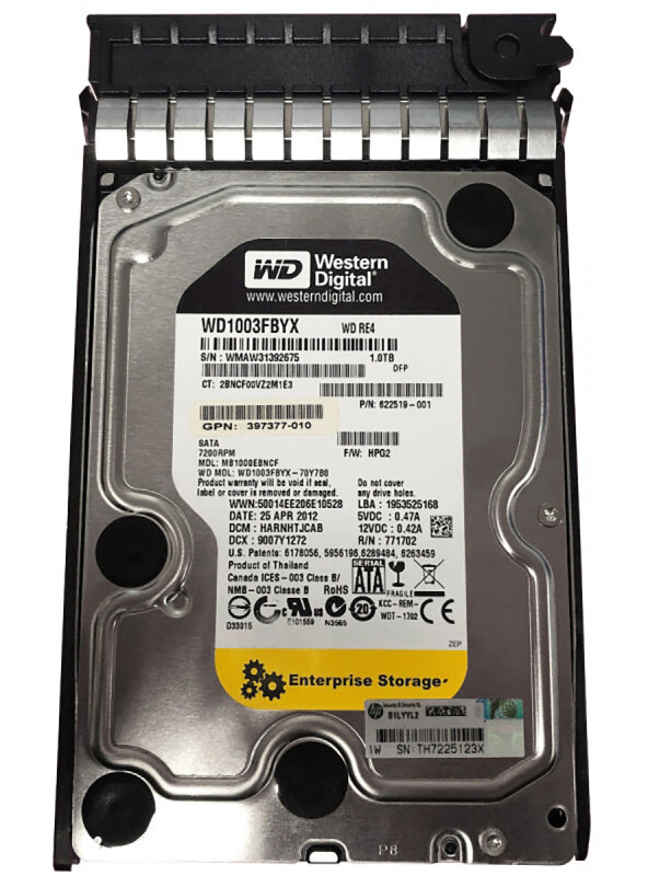 Жесткий диск HP WD1003FBYX-70Y7B0 1Tb SATAII 3,5" HDD