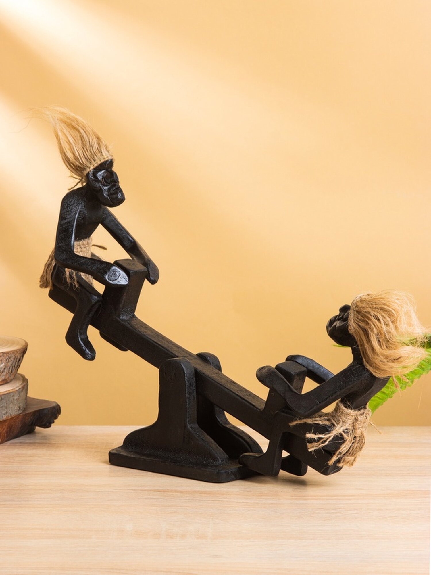 Сувенир «Аборигены на качелях», 33×8×22 +/- 2 см, дерево, коричневый