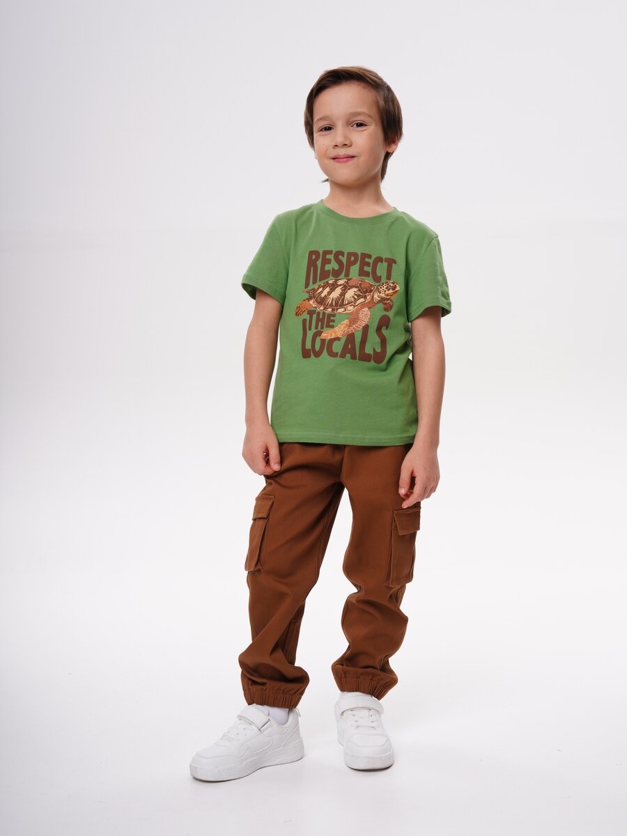 Футболка Kari Kids Весна-лето 2026, размер 3-4 года, хаки — фото 1
