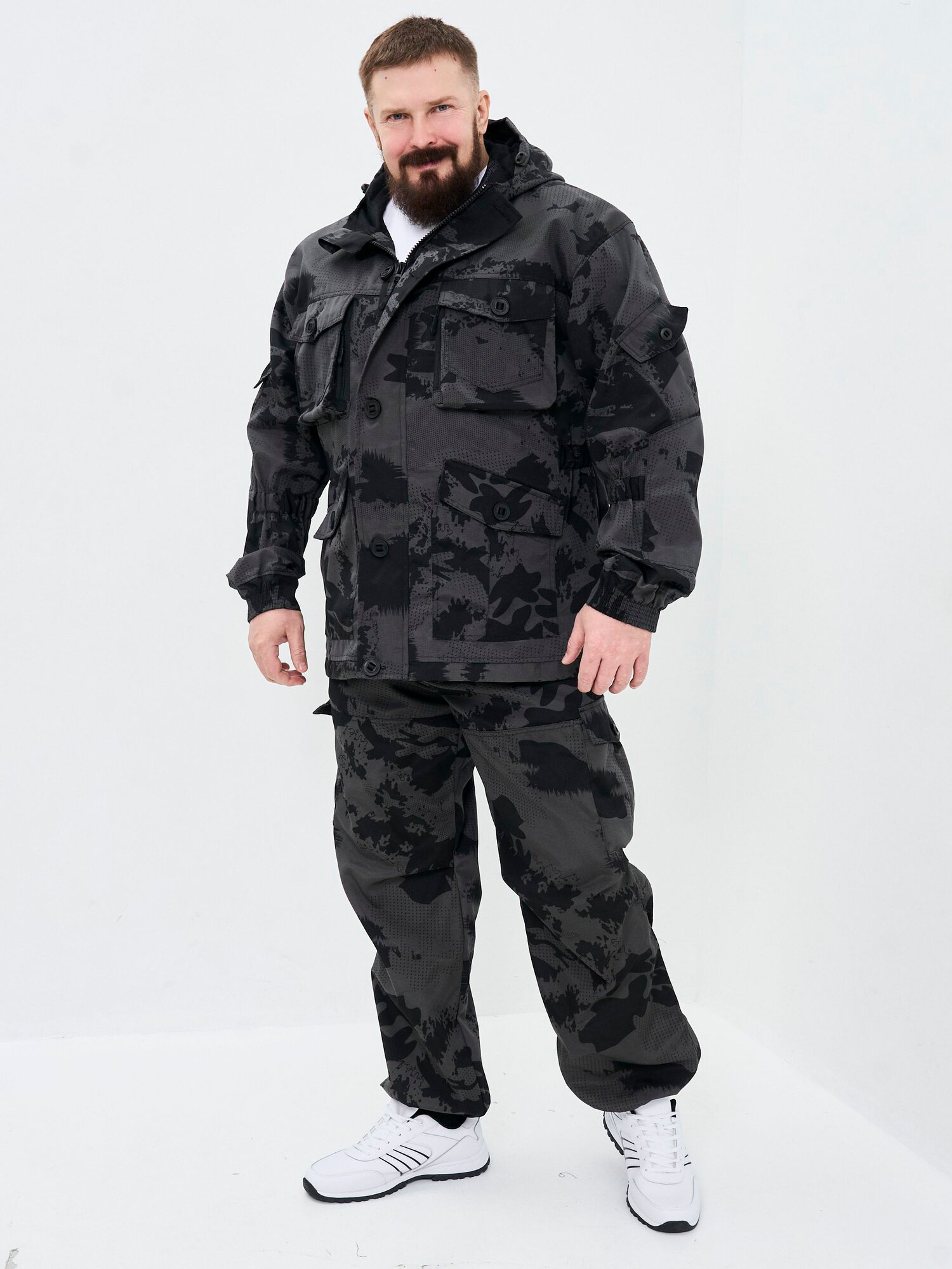 Камуфляжный костюм большого размера Горка 8 летний, цвет: Акула, для охоты, рыбалки, страйкбола, тактический, размер 76-78 рост 182-188