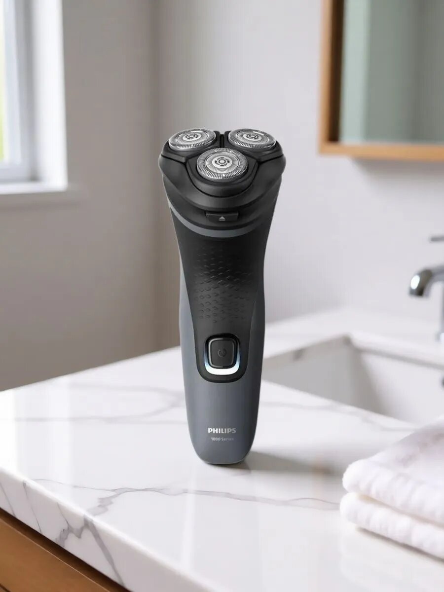 Электробритва Philips Shaver 1000 Series S1142/00, для сухого и влажного бритья, PowerCut, гибкие головки, темно-серый