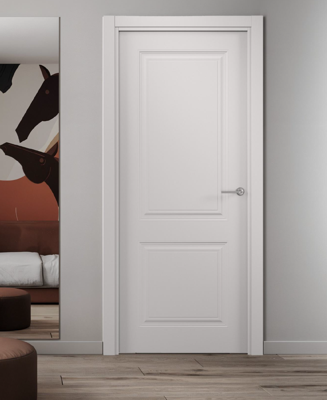 Межкомнатная дверь Smart Альба глухая эмаль белая 700x2000