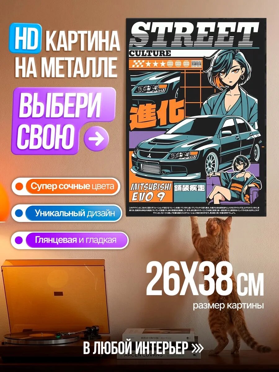 Картина на HD металле Стрит культура Эво 9