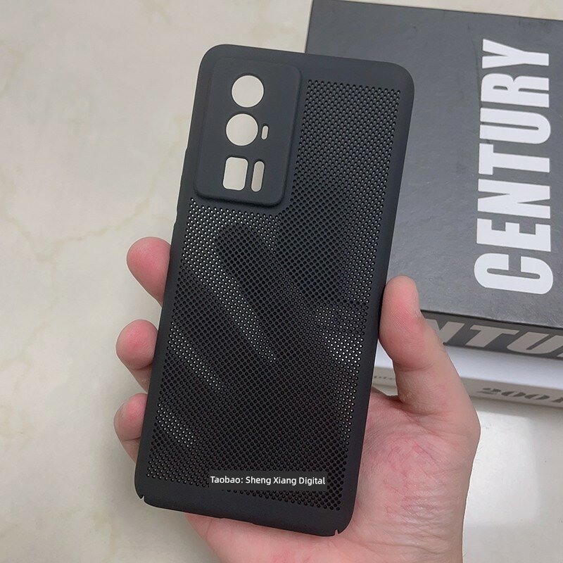 Жесткий чехол для Xiaomi Redmi K60 Pro - Классический черный, полная защита объектива, дышащий