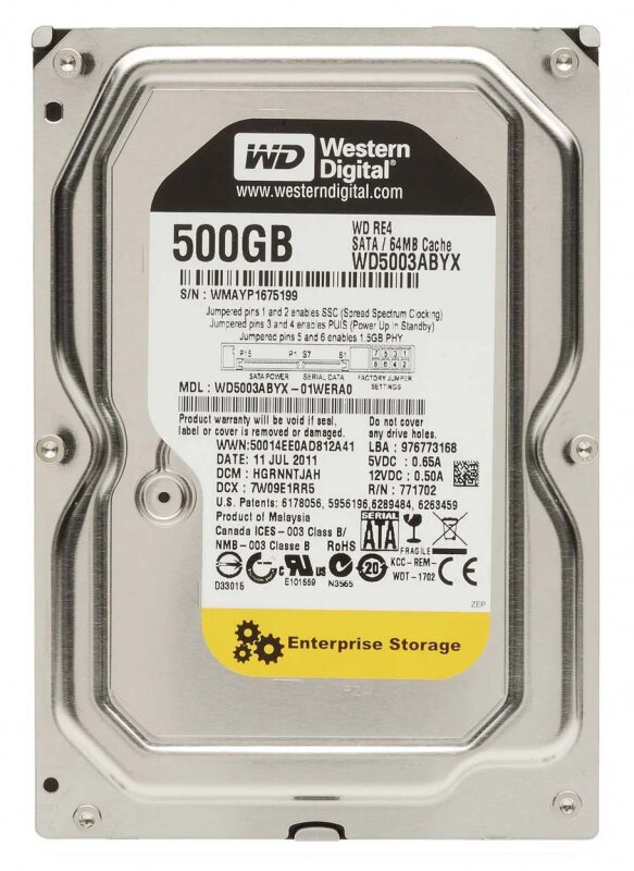Жесткий диск Western Digital WD5003ABYX 500Gb SATAII 3,5" HDD