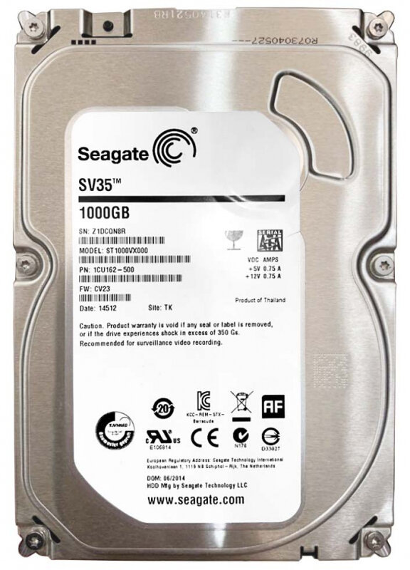 Жесткий диск Seagate 1CU162 1Tb SATAIII 3,5" HDD