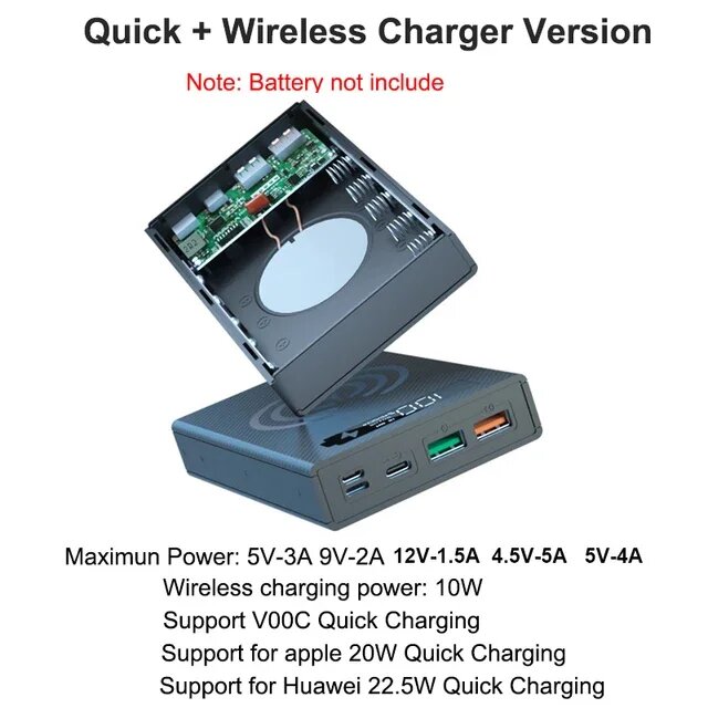 ICANING Power Bank 5*18650 Quick Wireless