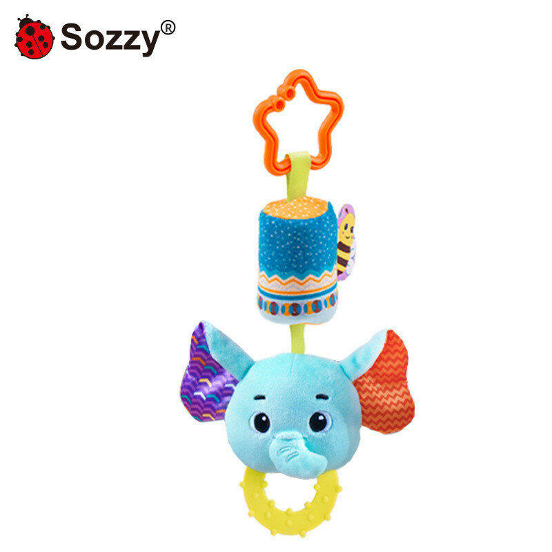 Плюшевый мобиль для детской комнаты с успокаивающими звуками слон