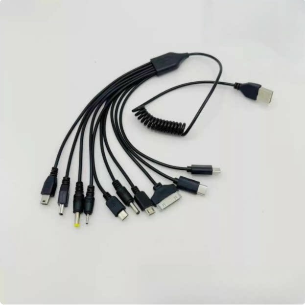 10-в-1 удлиненный USB кабель с разъемами Type-C, Micro USB и Mini USB для старых устройств, длина 1.5 метра,
