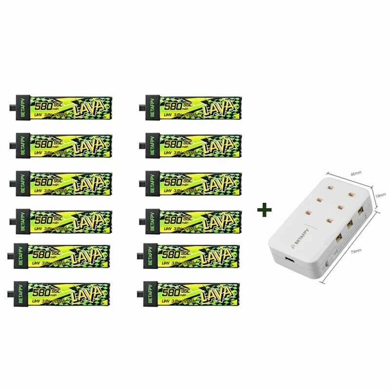 Литиевая батарея NEW LAVA II 1S 580mAh Battery 6 Ports 1S Battery Charger & Adapter