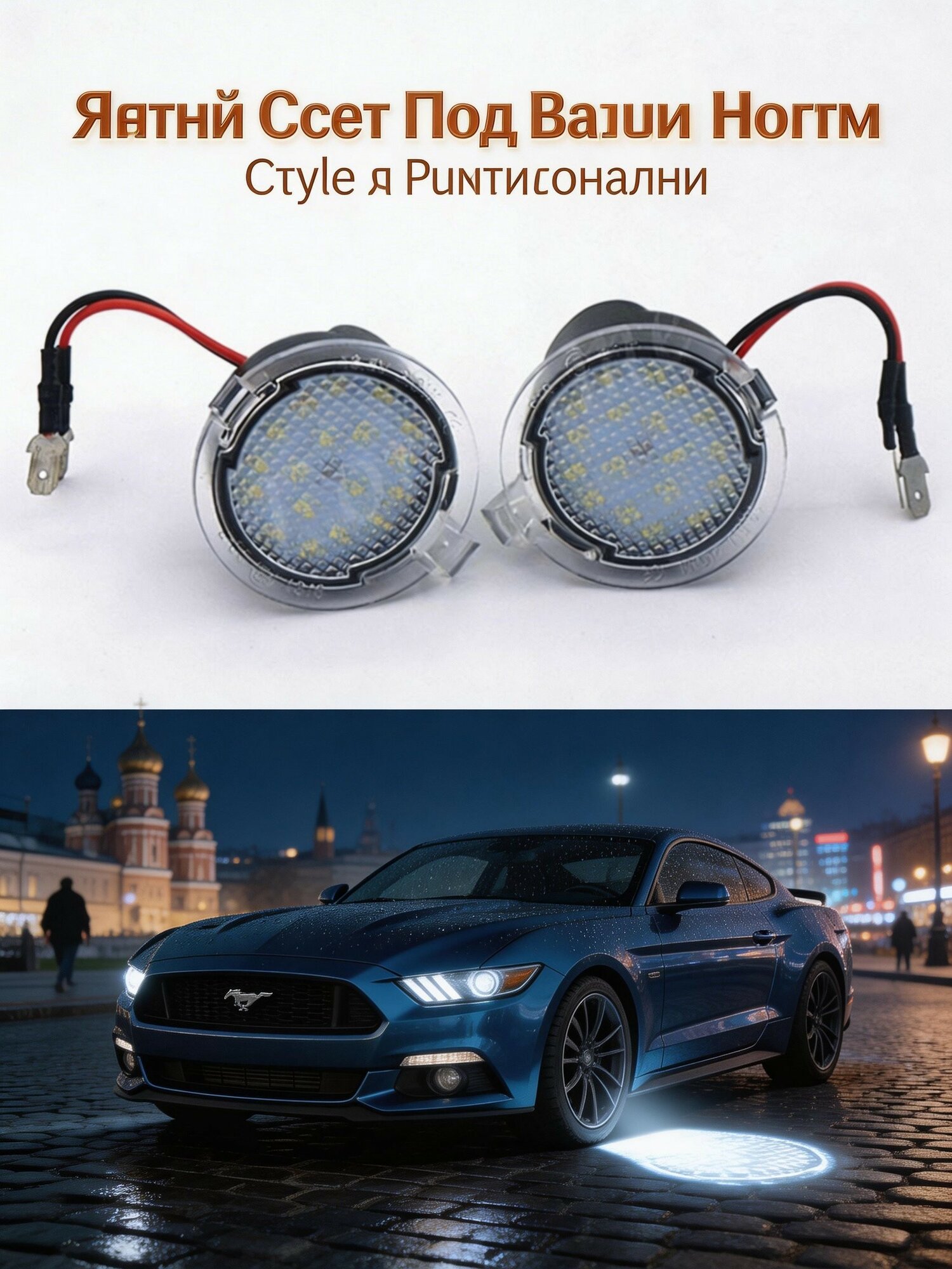 Подсветка зеркала заднего вида, светодиочный модуль с CAN-контроллером для Ford Edge Mondeo Fusion Explorer Mustang