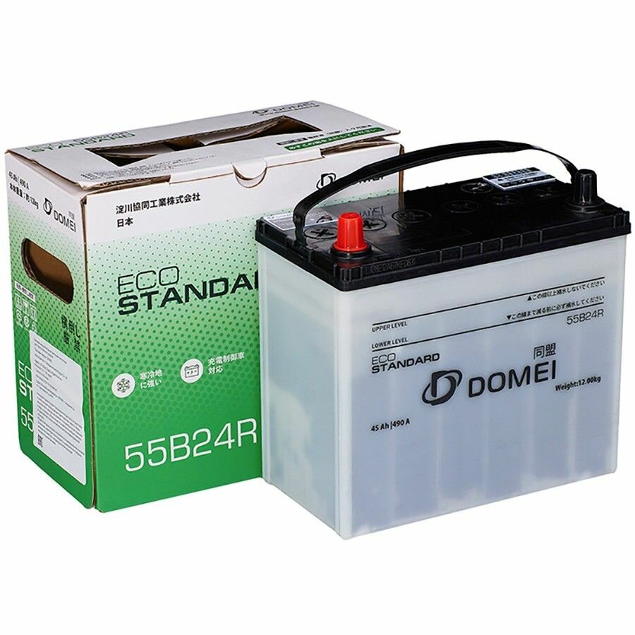 Аккумулятор Domei Eco Standard 55B24R 45 А. ч 490А п. п. (236х129х225) Япония