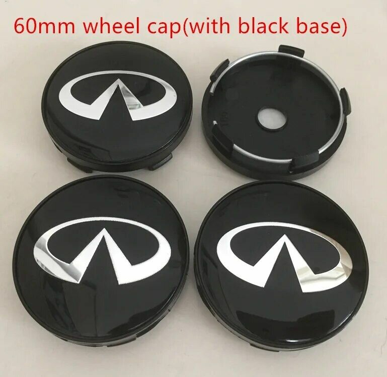 Колпачки центральной ступицы Infiniti 3D 56 мм — набор 4 шт эмблемы для колес (Q30 Q50 G35 G37 FX35 QX70) для авто