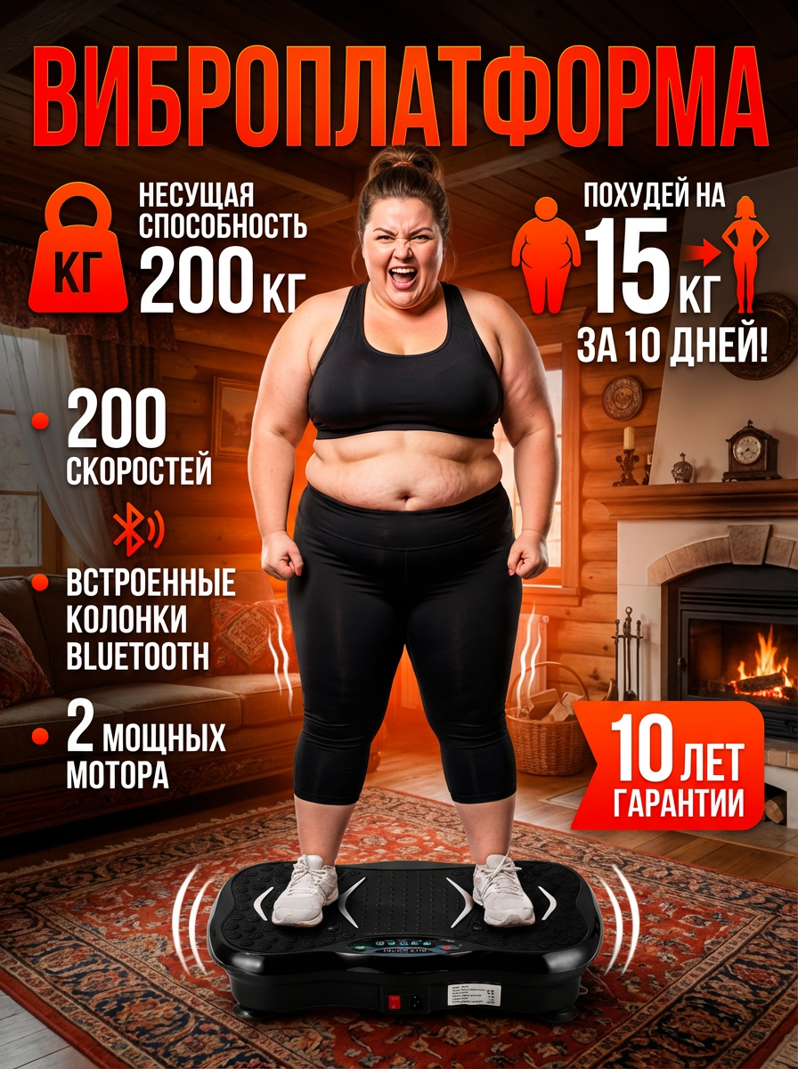 Виброплатформа для похудения, С блютуз, регулировка амплитуды, до 200кг, 49программ