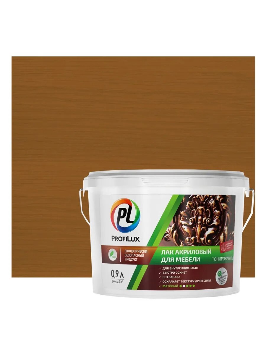 Лак для мебели акриловый ProfiLux тик 0,9 л
