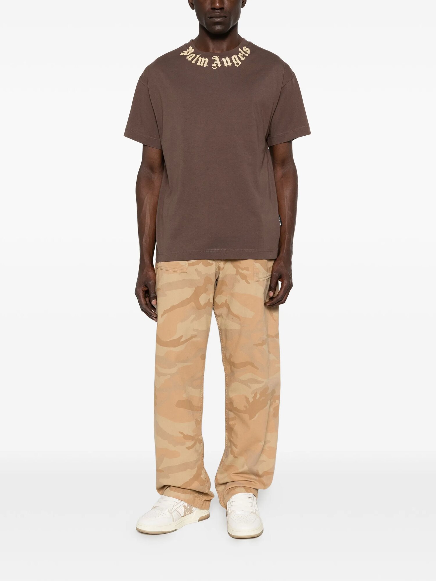 Футболка Palm Angels, размер 46, brown — фото 1