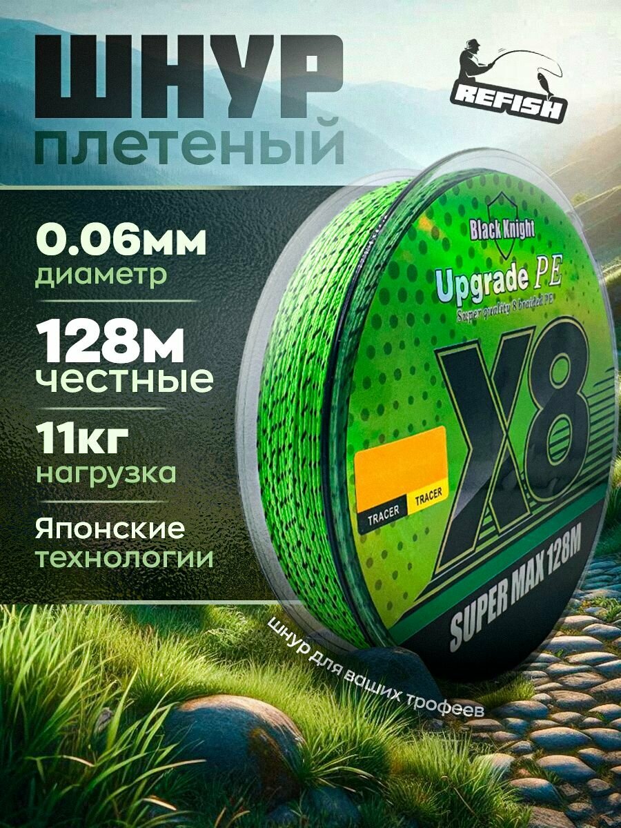 Плетенка для рыбалки 0.06 мм 128 м 8 жильный