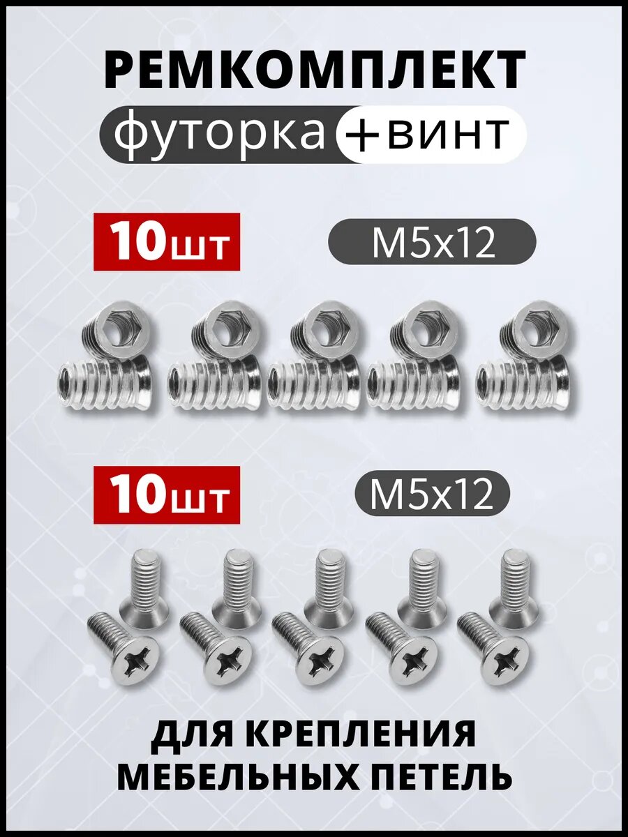 Ремкомплект крепления мебельных петель футорка металлическая