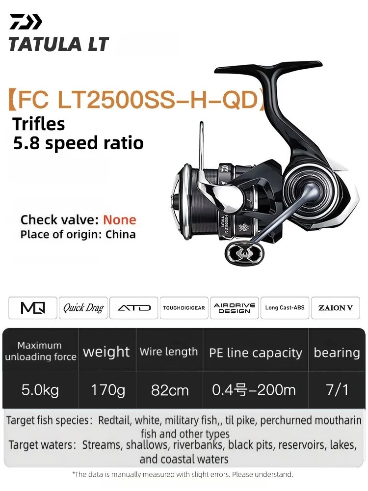 DAIWA TATULA LT 2500SS-H-QD безынерционная катушка
