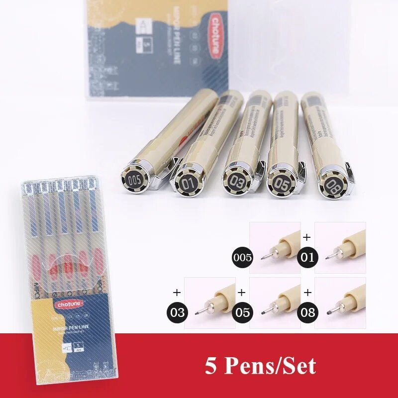 Набор перьевых ручек Sakura Pigma Micron, 5 штук