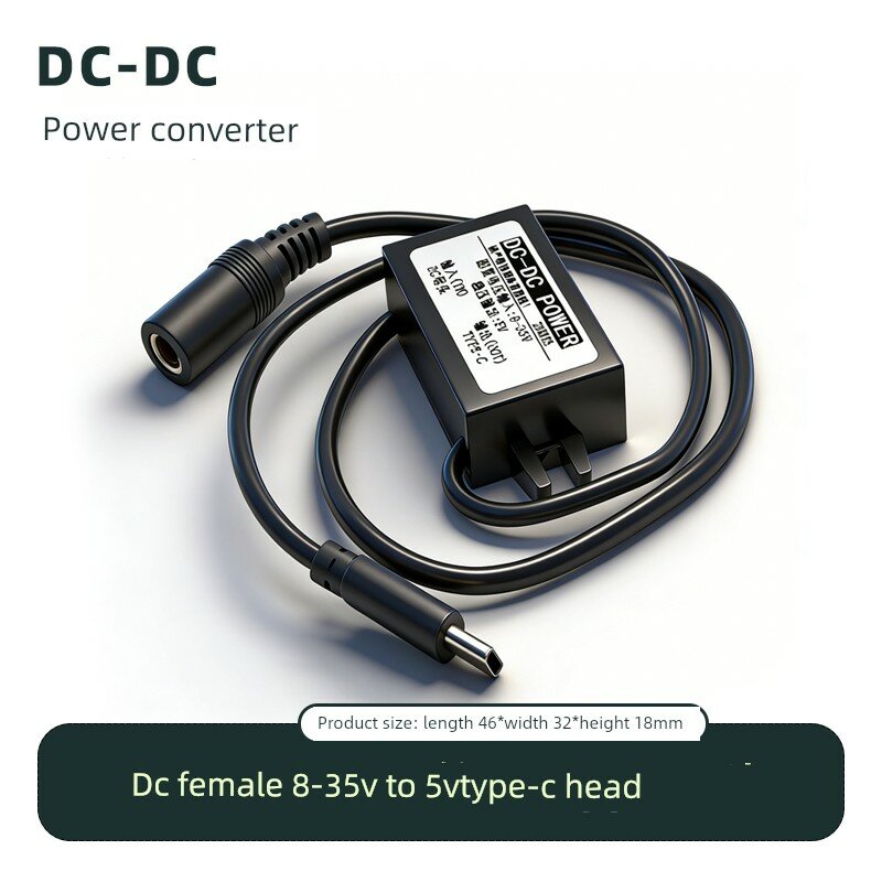 DC-разъем с женской розеткой 8-35В в 5В с Type-C выходом для автомобильного адаптера зарядки