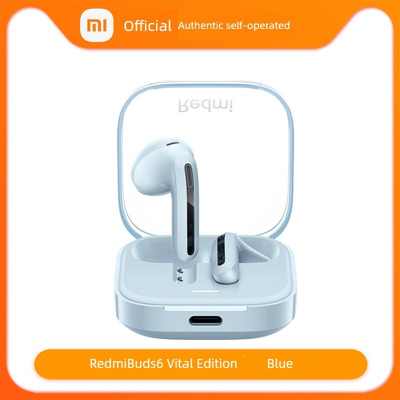 Redmi Buds 6 Vital Edition беспроводные наушники с шумоподавлением, 10 часов автономной работы, полупрозрачный дизайн