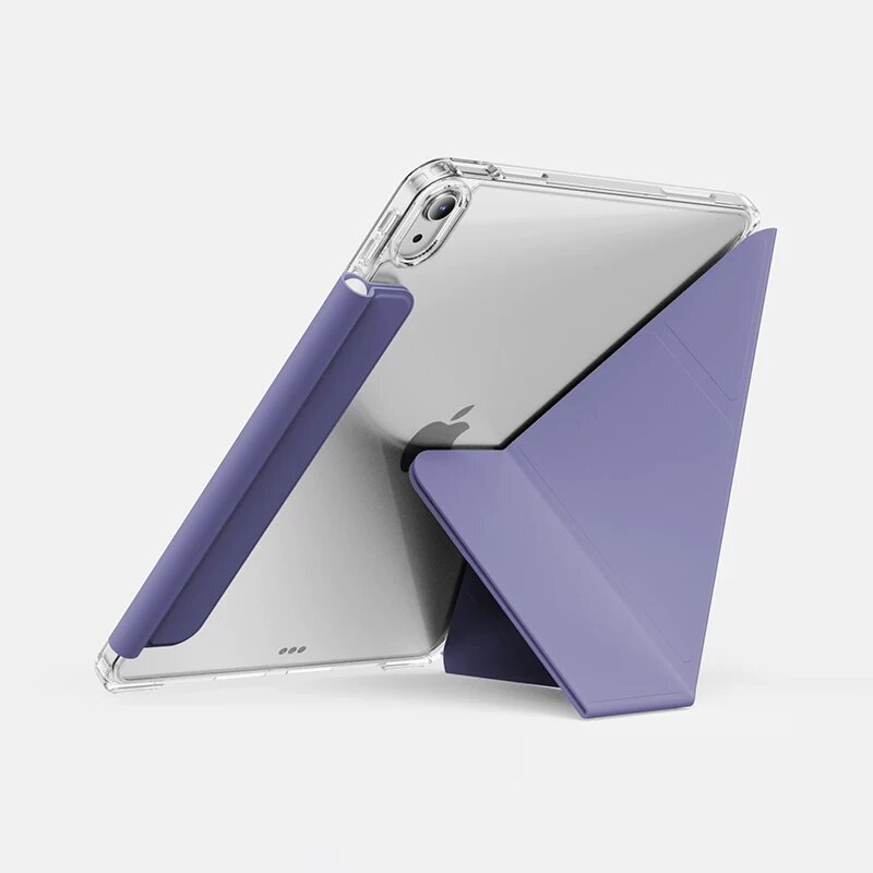 Чехол для iPad 2019-2021 10,2 дюйма с лиловым 3-в-1 дизайном, кристально прозрачный антиударный материал