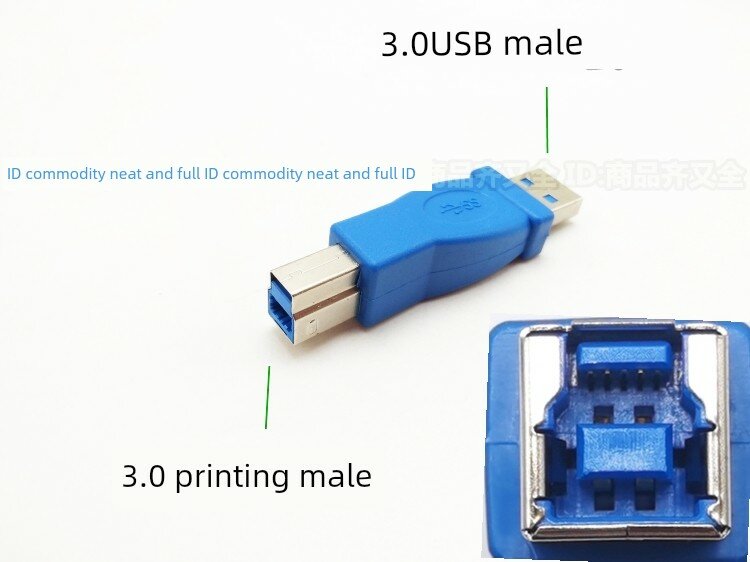 Синий адаптер принтер мужской к USB мужской L-образный соединитель интерфейс 3.0 для принтеров