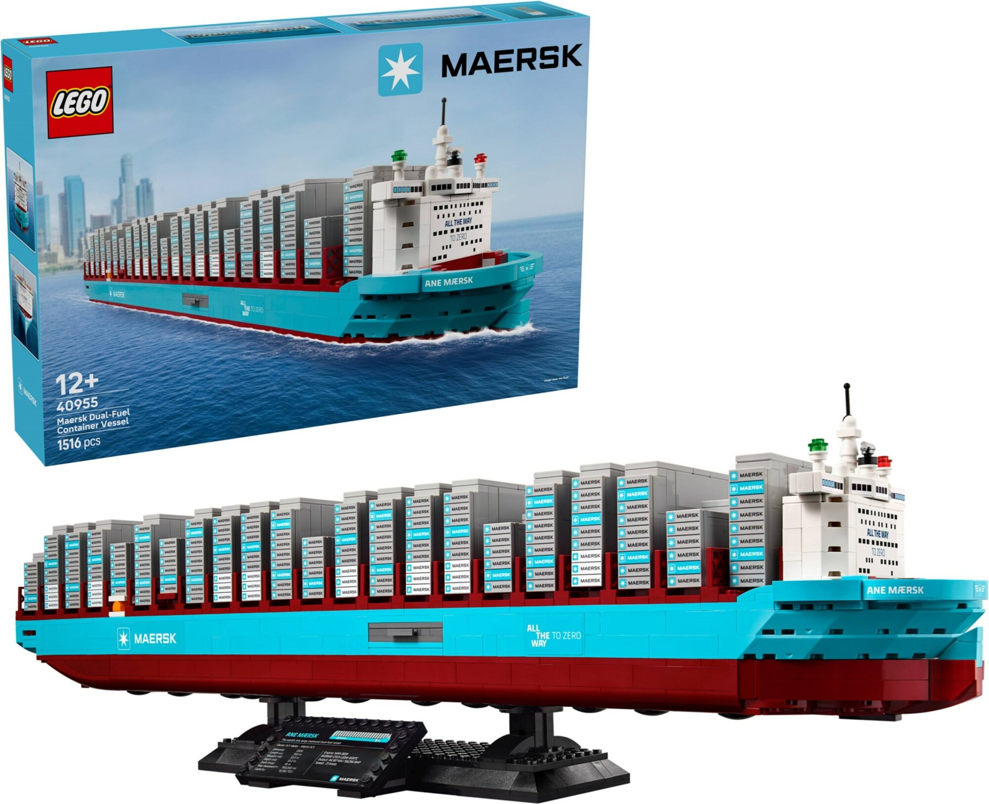 Конструктор LEGO 40955 Maersk Dual-Fuel Container Vessel Контейнеровоз Maersk Dual-Fuel