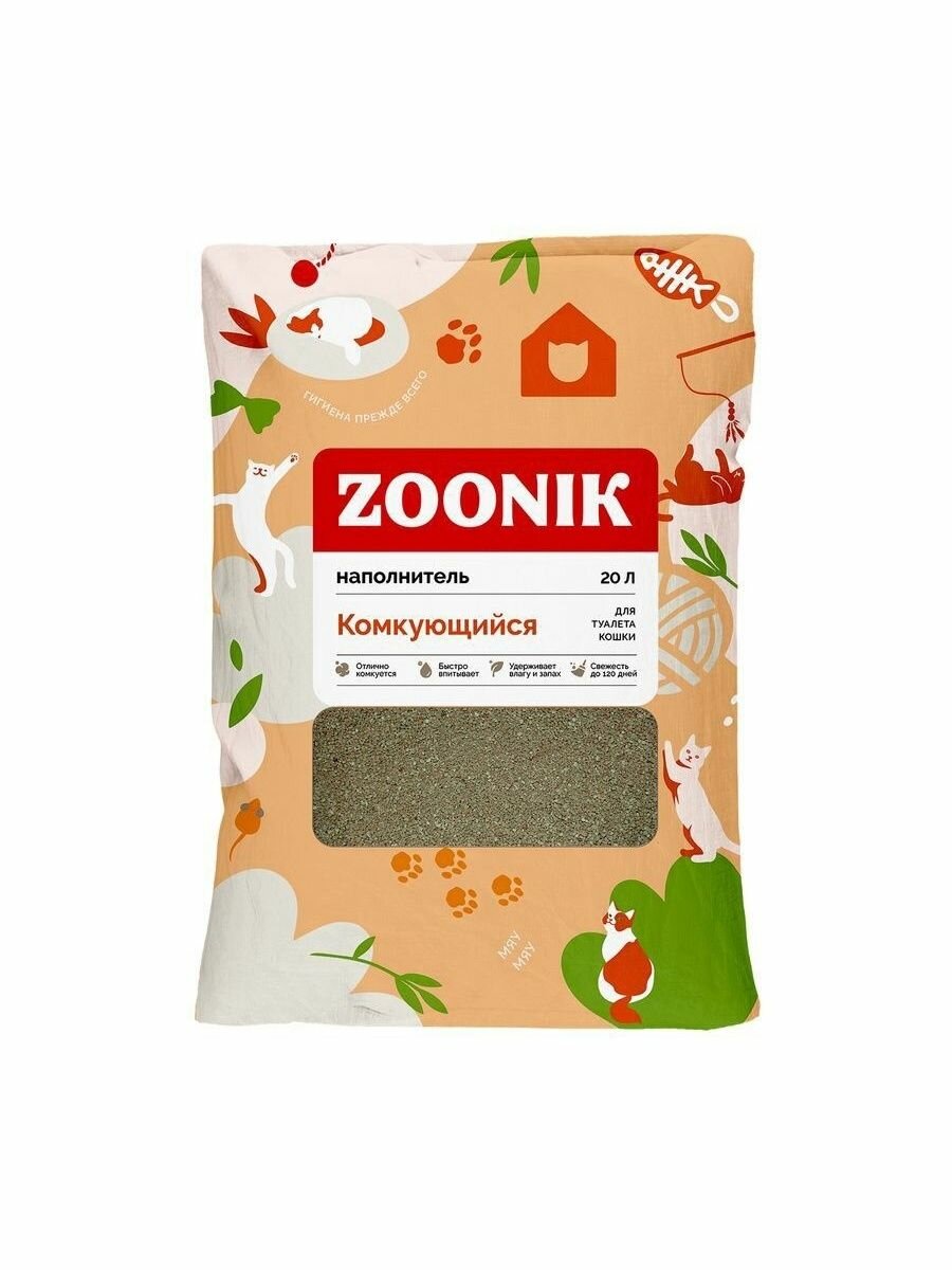 Наполнитель зооник комкующийся 20л
