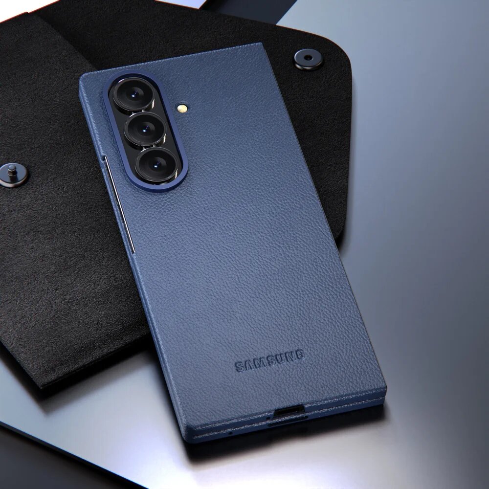 Оригинальный кожаный чехол для Samsung Galaxy Z Fold7 Z Fold6 Fold5, роскошная Blue, For ZFold6