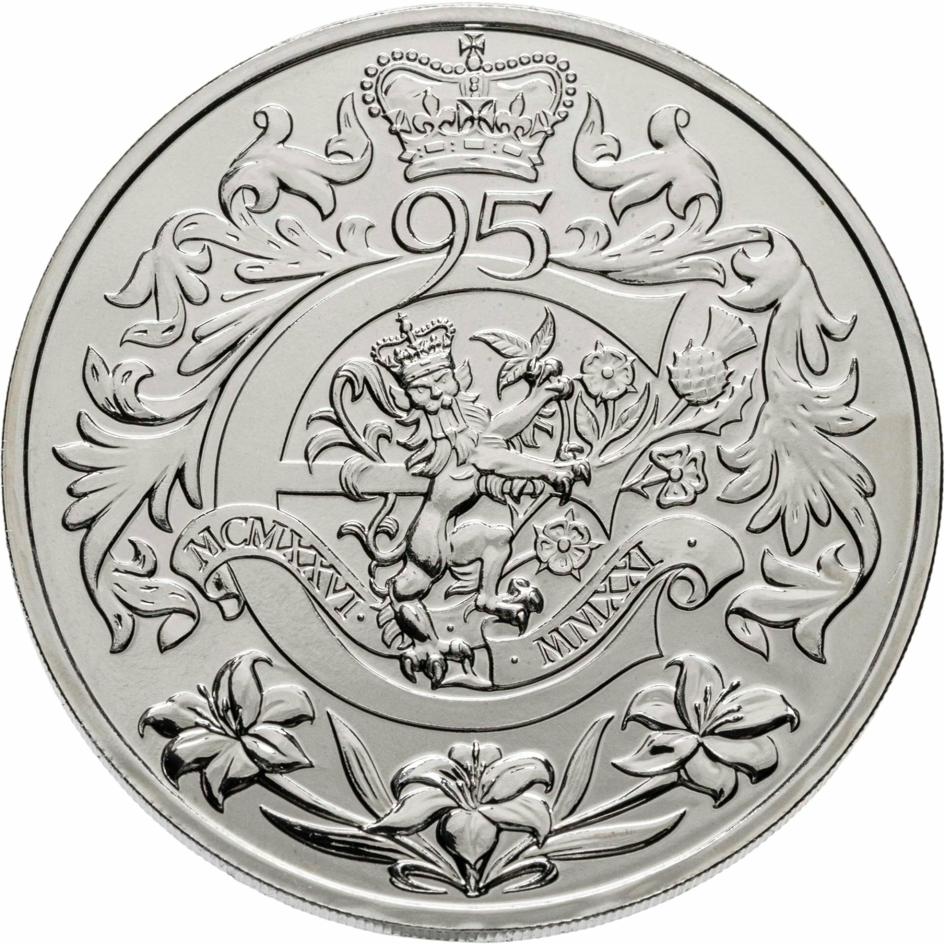 Джерси 5 фунтов pounds 2021 "95 лет со дня рождения Королевы Елизаветы II", Мельхиор медь-никель, в сохранности BUNC