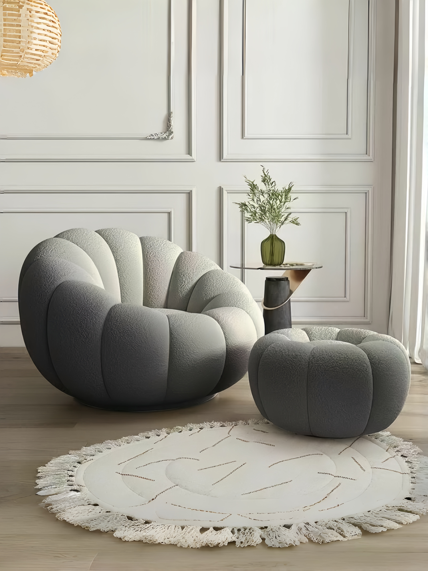 Кресло SARIWEN 80x80x50 см, наполнение пенополистирол, велюр, 2 шт