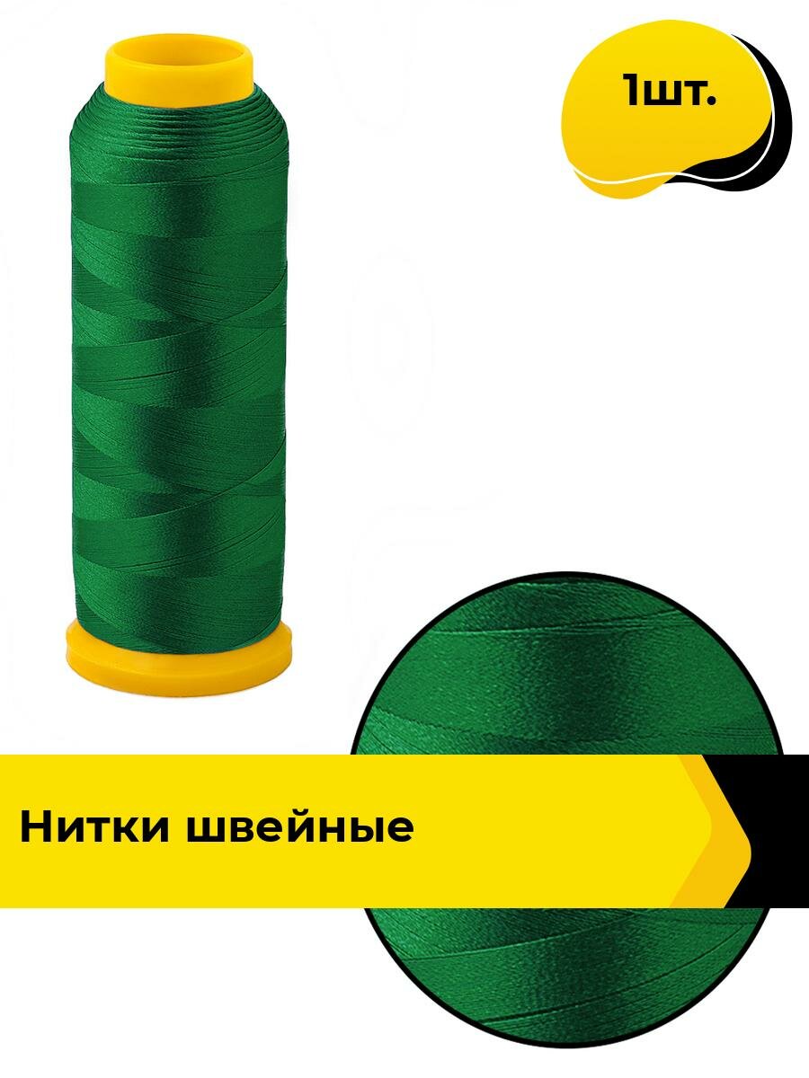 Нитки для вышивания и шитья на швейных машинах, толщина 120D\2, намотка 3000 ярд, 1 шт, цвет зеленый