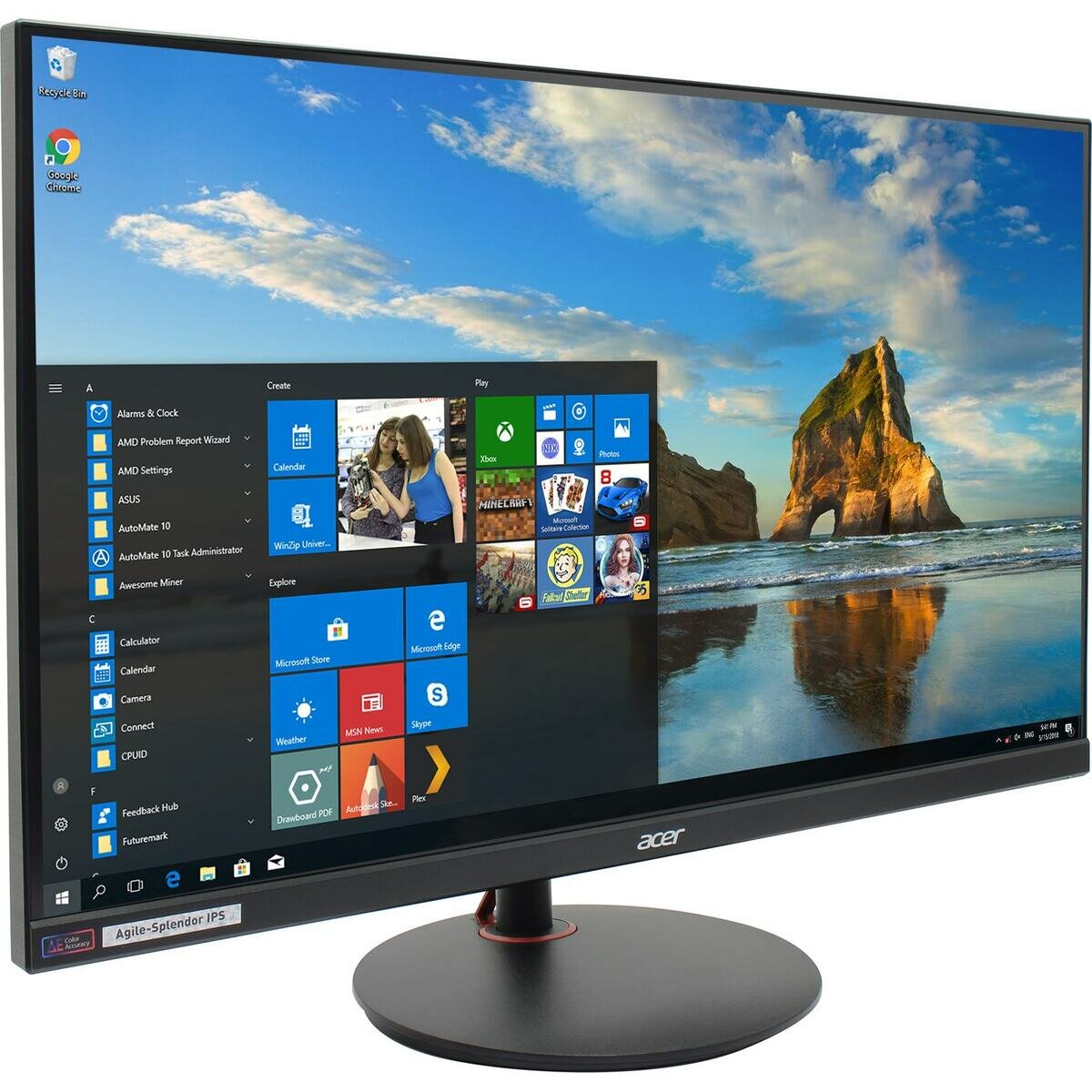 27" ЖК монитор Acer XV272KV3bmiiprx с поворотом экрана (LCD, 3840x2160, HDMI, DP)