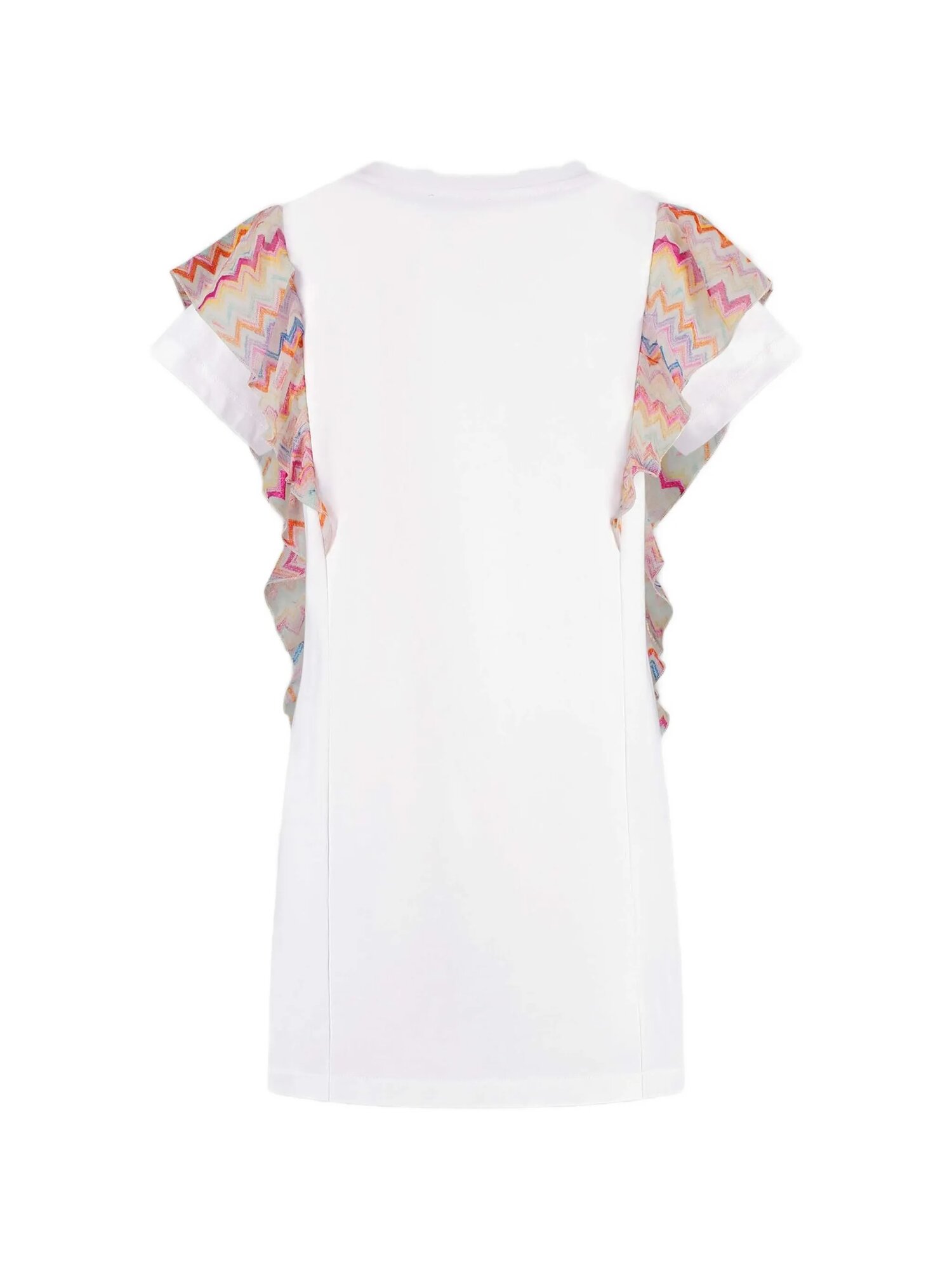Платье Missoni Ruffled zig-zag dress, размер 13 лет, бежевый/белый — фото 1