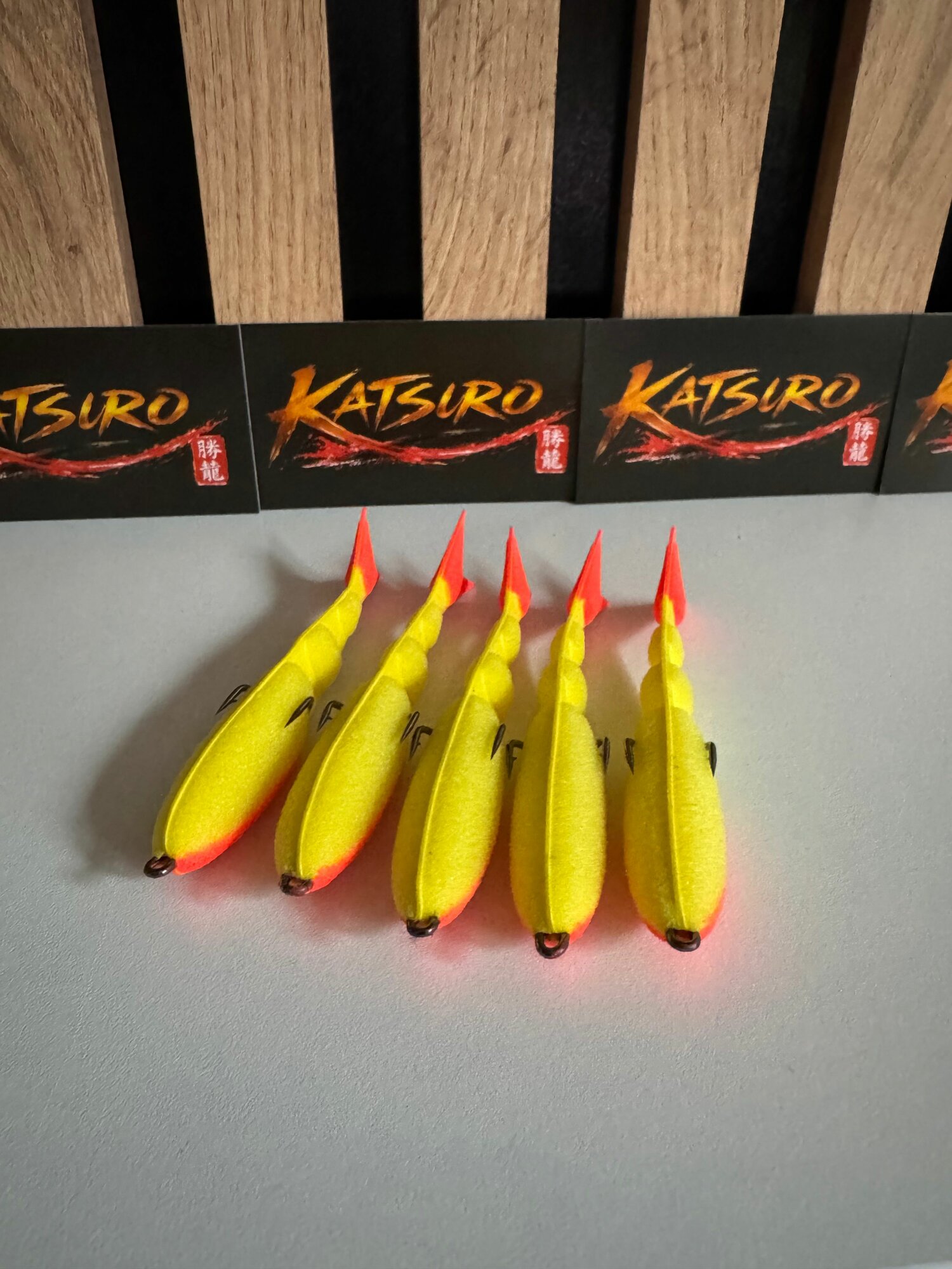 Поролоновая рыбка для рыбалки Katsuro(2гр, 10мм) набор 5 шт, цвет желтый, УФ