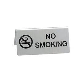 Табличка настольная "NO SMOKING" 12*5 см, нержавеющая сталь