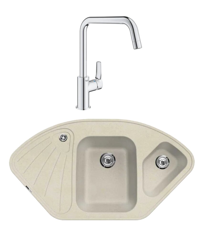 Комплект Мойка Lava A3. CRE, crema / Смеситель Grohe Eurosmart