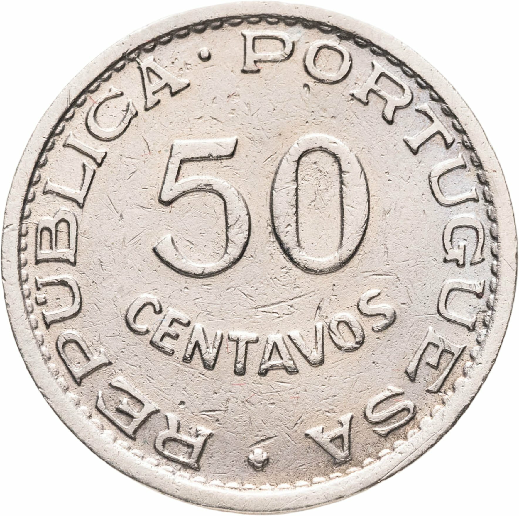 Ангола 50 сентаво centavos 1950, Бронза, в сохранности VF