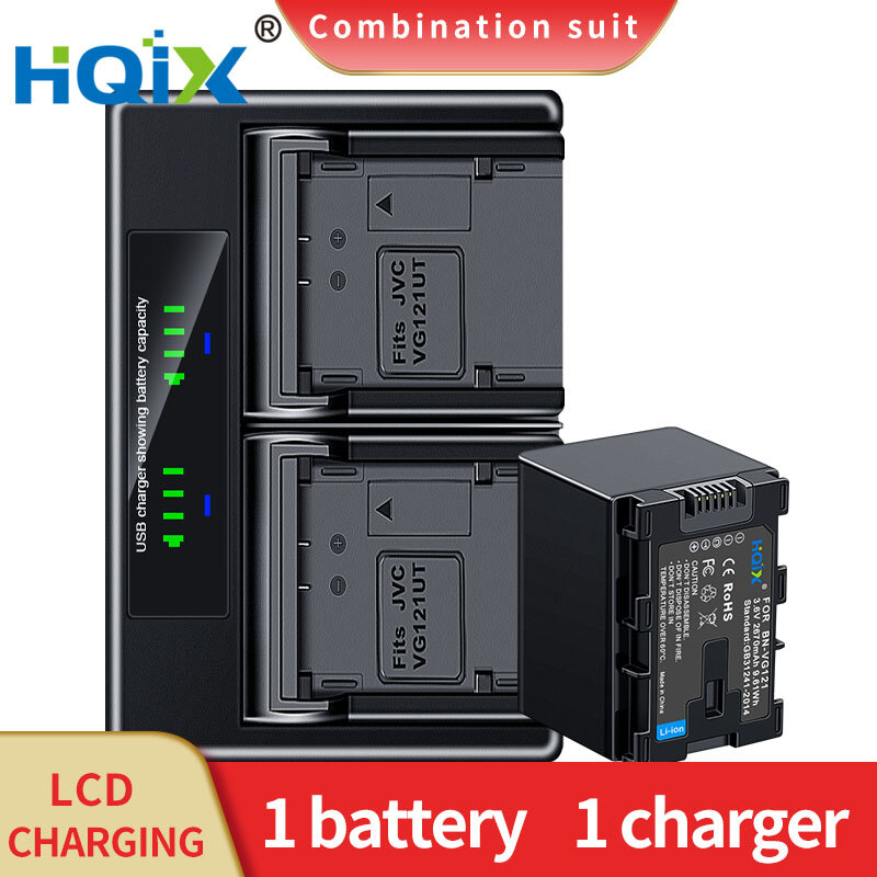 HQIX для JVC GZ-MG750 MS210 MS110 MS250 MG980 HM30 MS230 HM 50 HM500 HM545 HM300 HM330 камера BN-VG121 Двойное зарядное устройство Аккумулятор