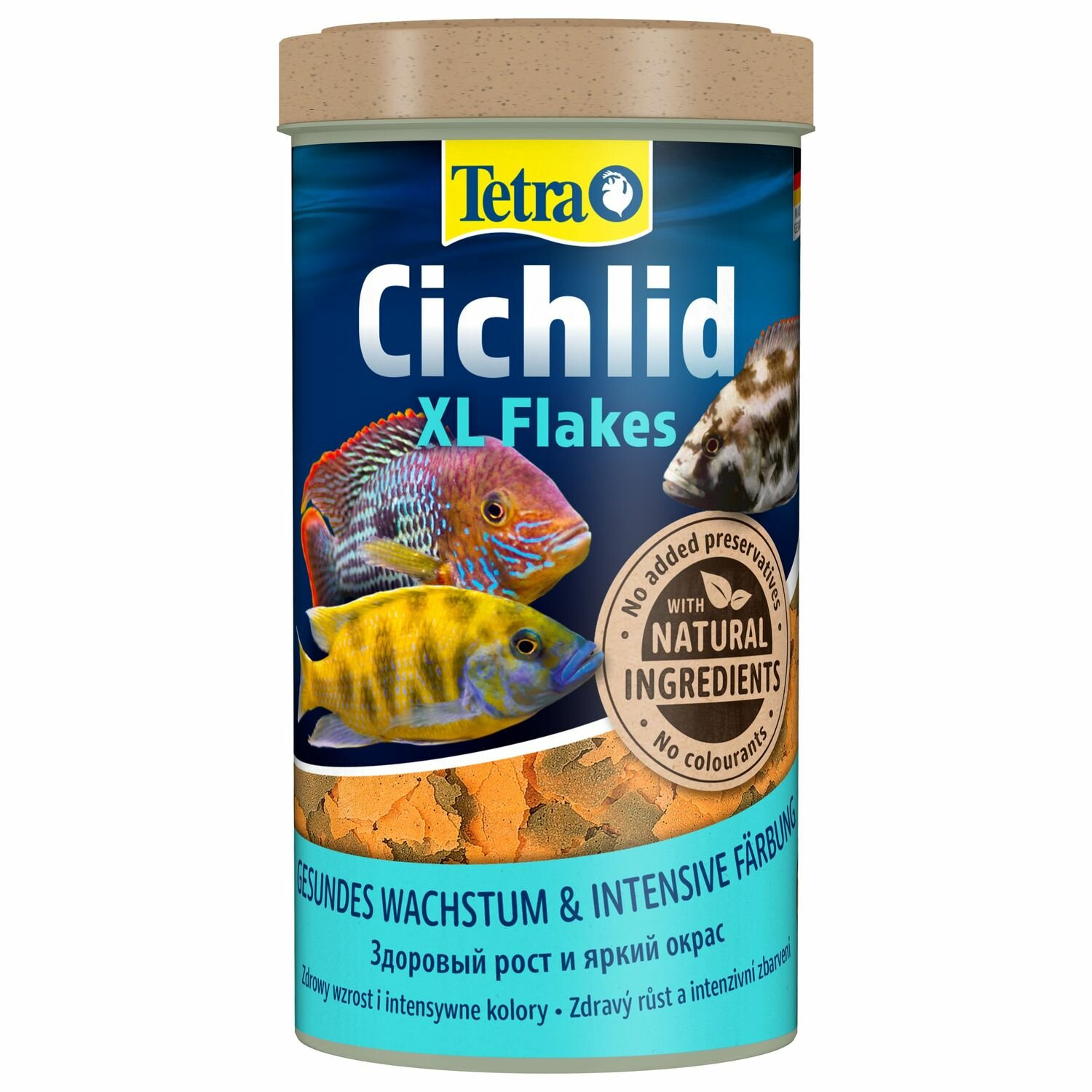 Корм для всех видов цихлид, TetraCichlid XL, крупные хлопья, 1 л