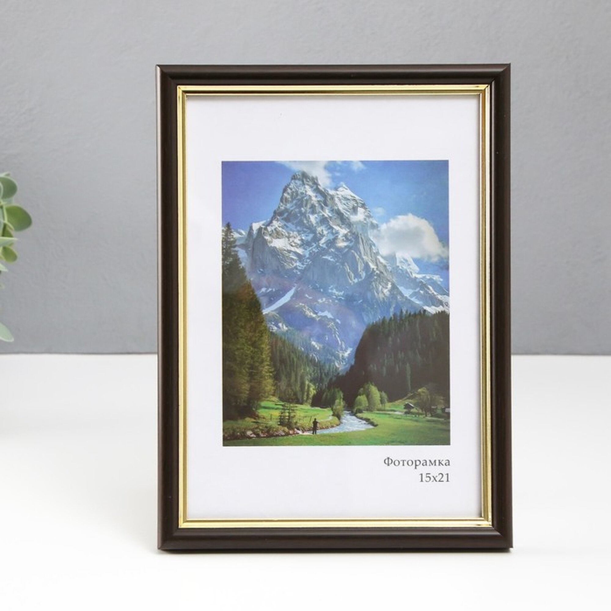 Фоторамка Светосила "Гамма", пластик, настенная, 15x21 см, венге