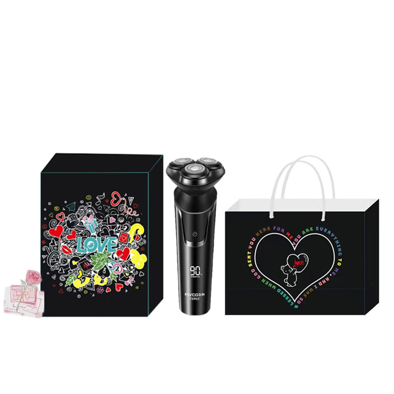 Электробритва унисекс FLYCO FS903 Black LOVE Bear Box