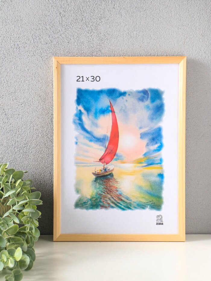 Фоторамка для фото 21×30 см, BONO, дерево, (пластиковый экран), натуральный